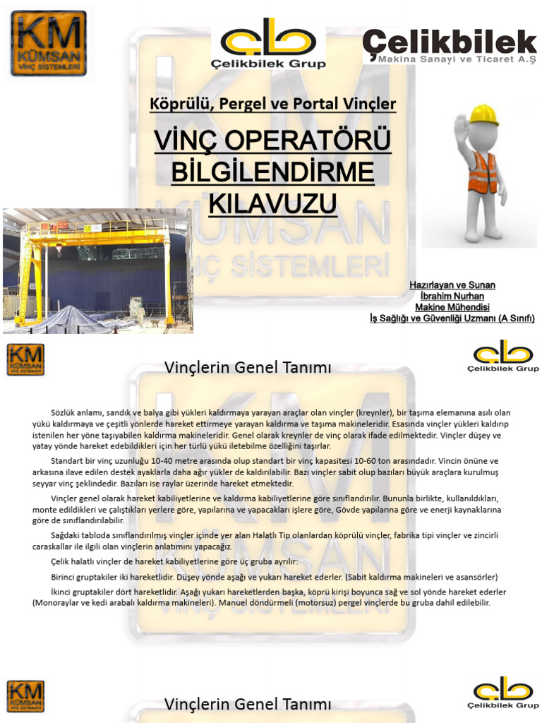 1 Vinç Operatör Eğitimi Genel | PDF