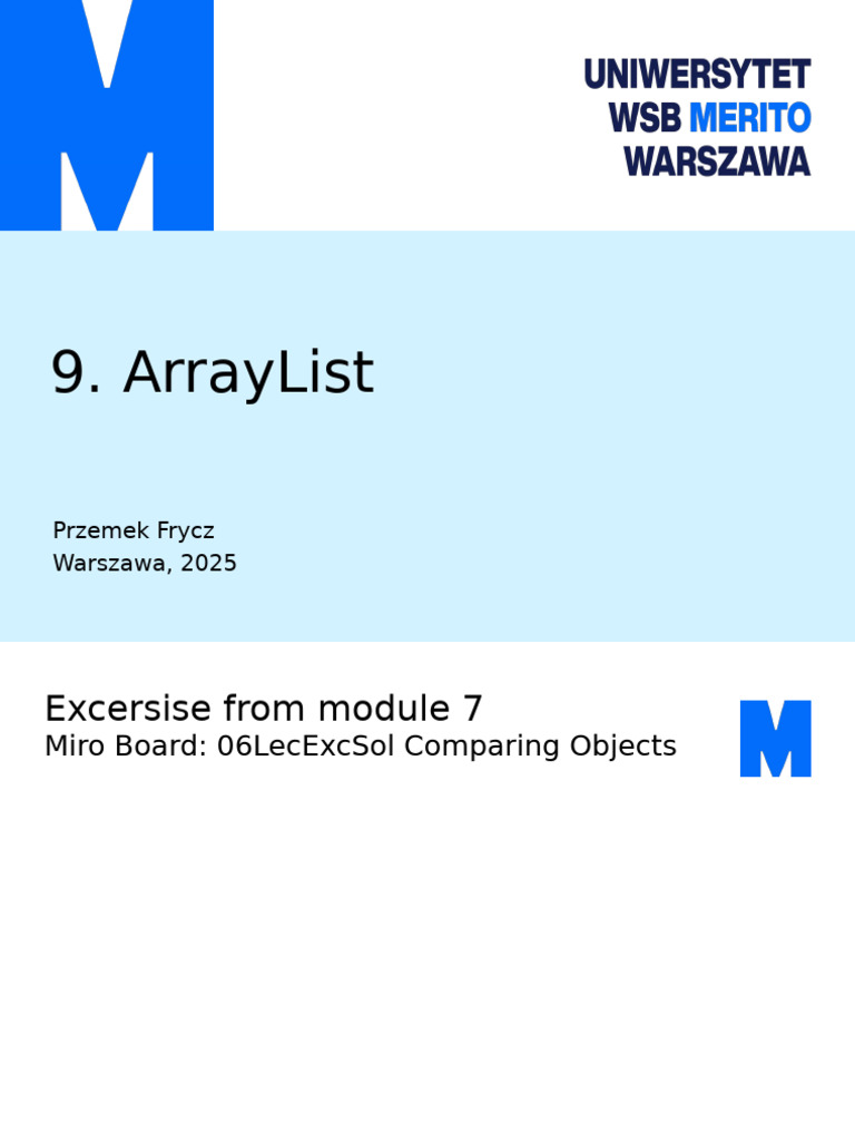 9. ArrayList - 14.04.2025 | PDF | Computer Science | Computer Programming