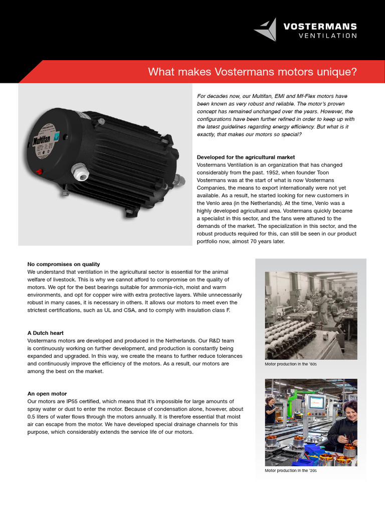 Benefits of Vostermans Fan Motors EN | PDF