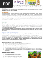 Brazil's Carnival: A Cultural Extravaganza | PDF | Parade | Brazil