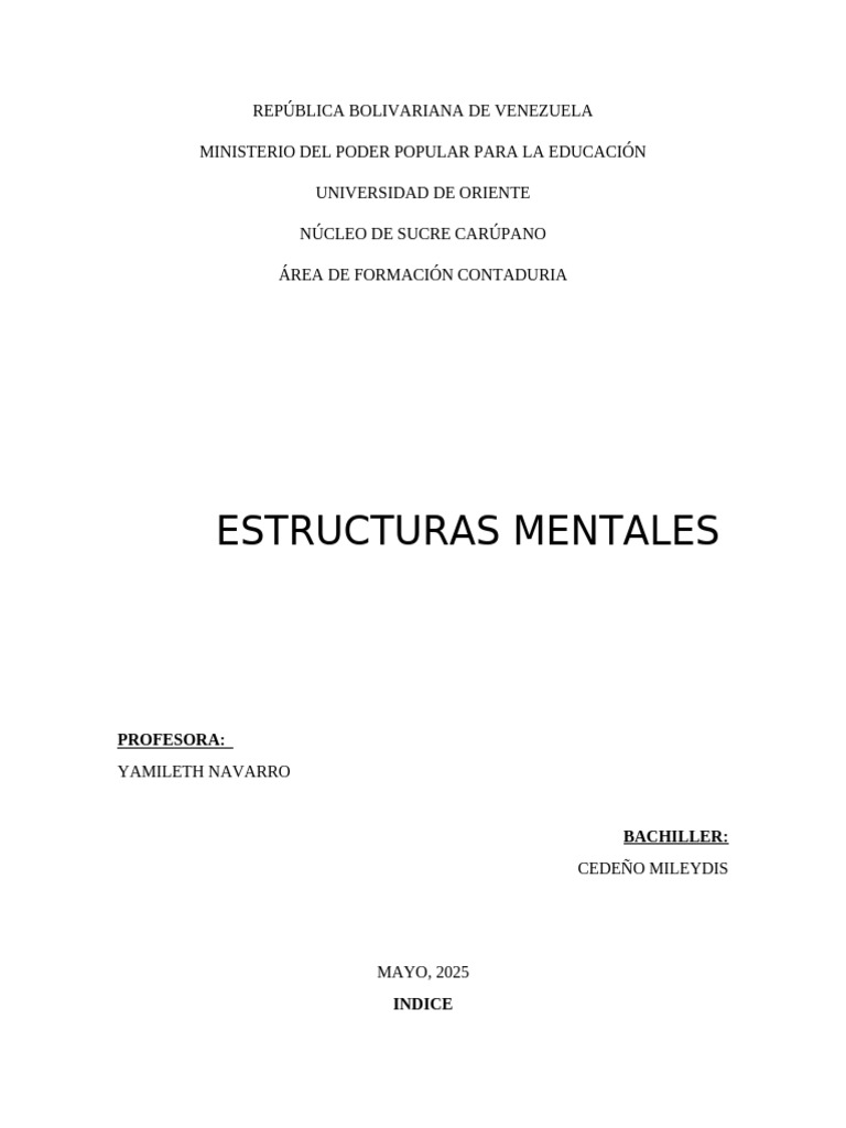 Estructuras Mentales y Aprendizaje | PDF | Mente | Aprendizaje