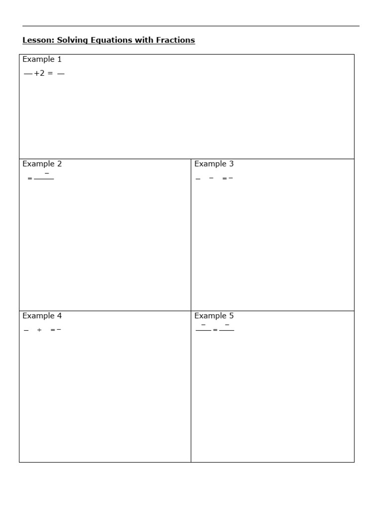 4.3 - Solving Equations With Fractions | PDF