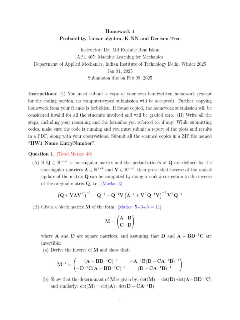 ML soln 2 | PDF | Matrix (Mathematics) | Expected Value