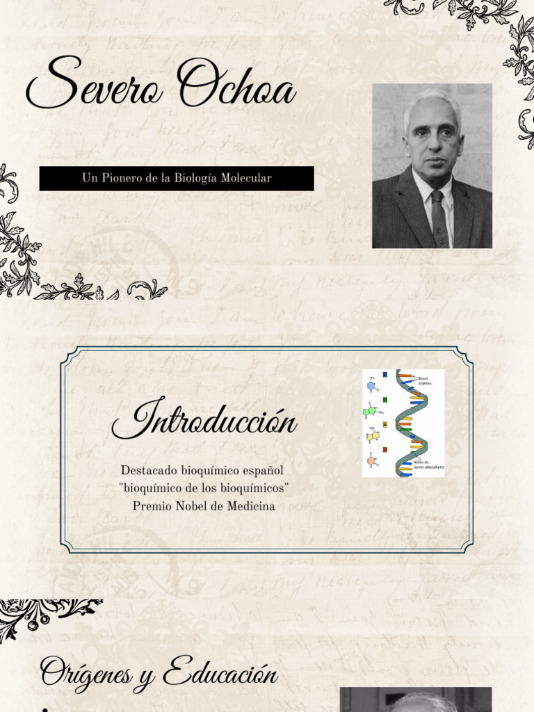 Severo Ochoa: Nobel y Pionero Bioquímico | PDF | Biología | Biotecnología