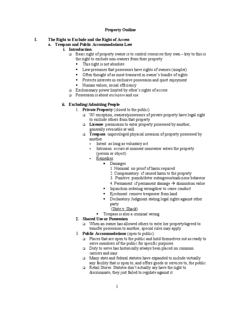 Final Property Outline | PDF | Easement | Covenant (Law)
