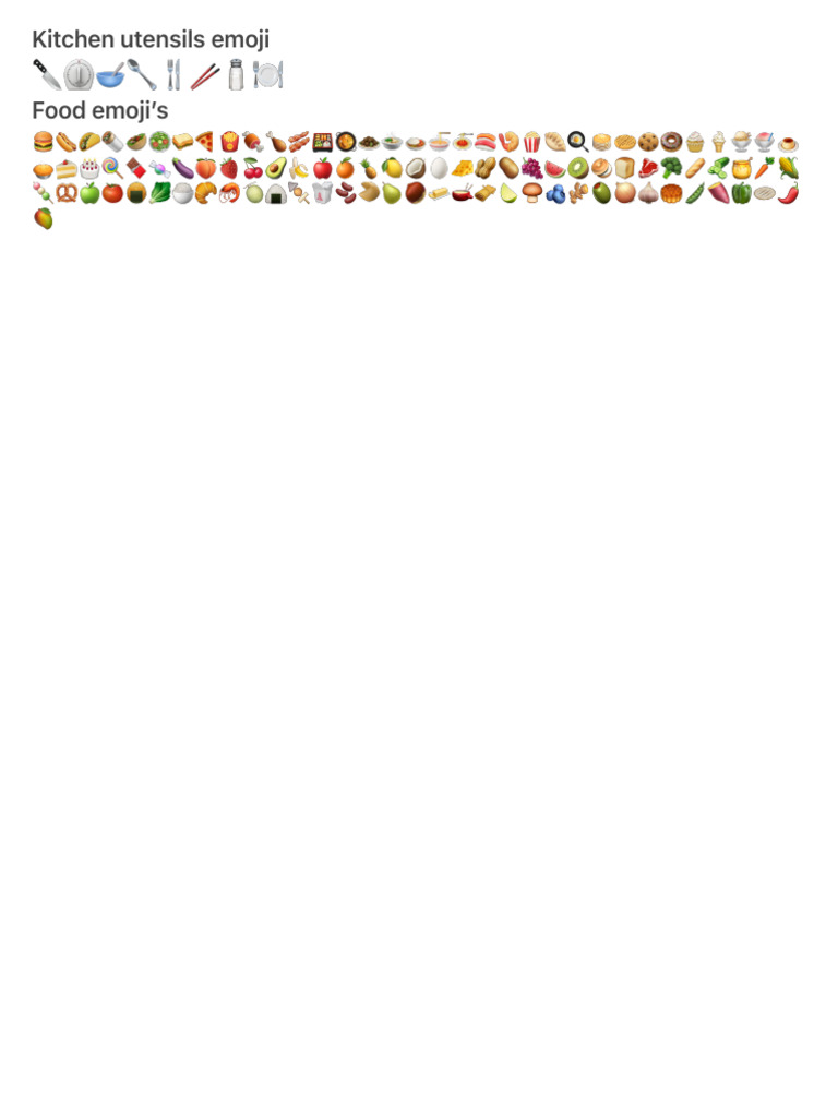 Kitchen Utensils Emoji | PDF