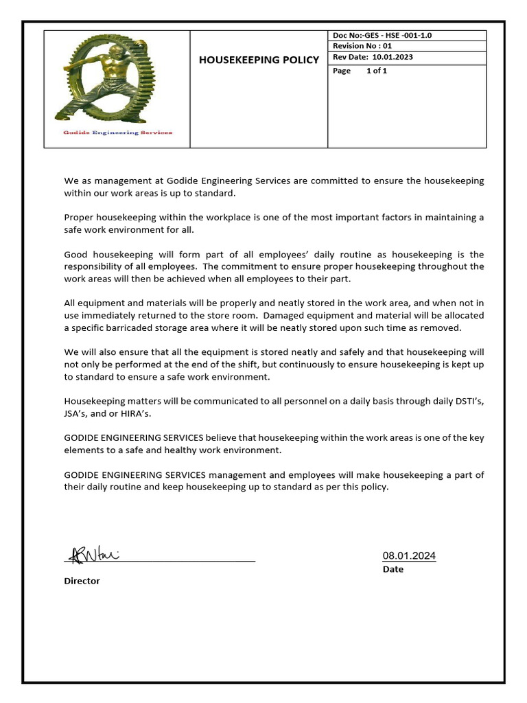 1.2 Housekeeping Policy | PDF