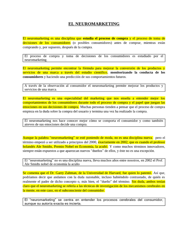 El Neuromarketing | PDF | Comportamiento | Comportamiento del consumidor