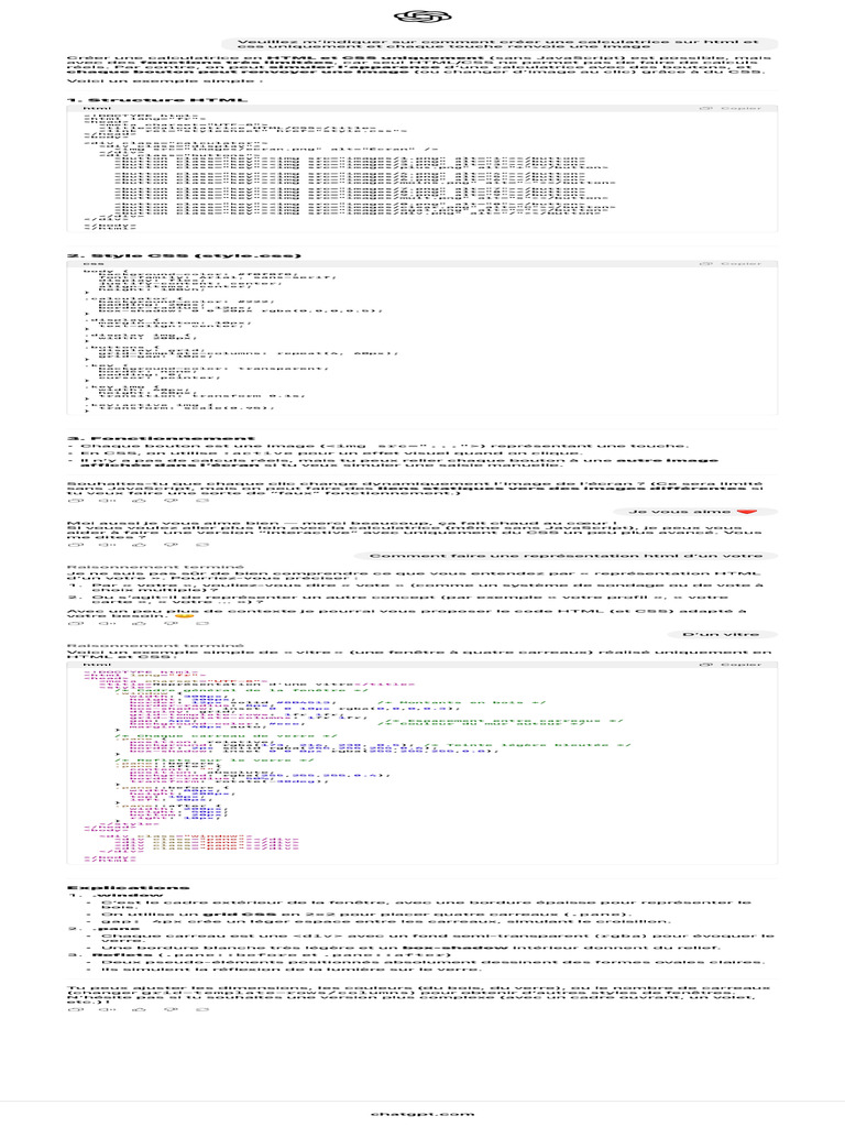 Calculatrice HTML CSS Images 2 | PDF