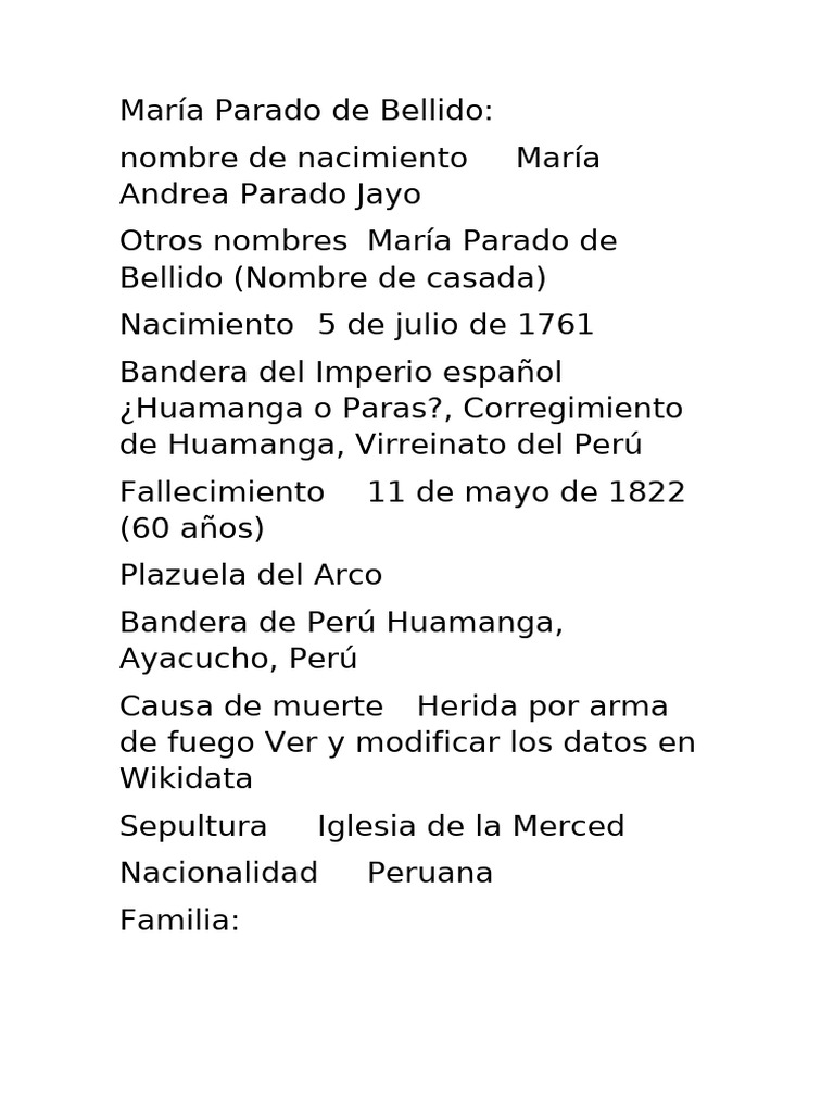 María Parado de Bellido | PDF