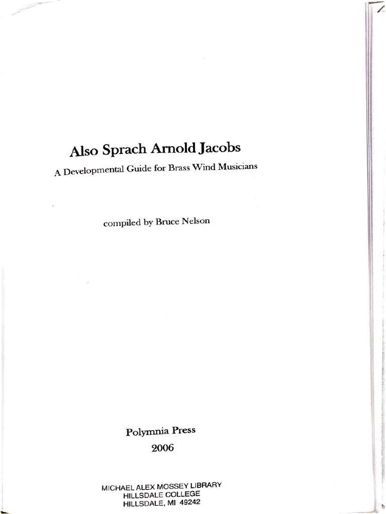 Also Sprach - Arnold Jacobs | PDF