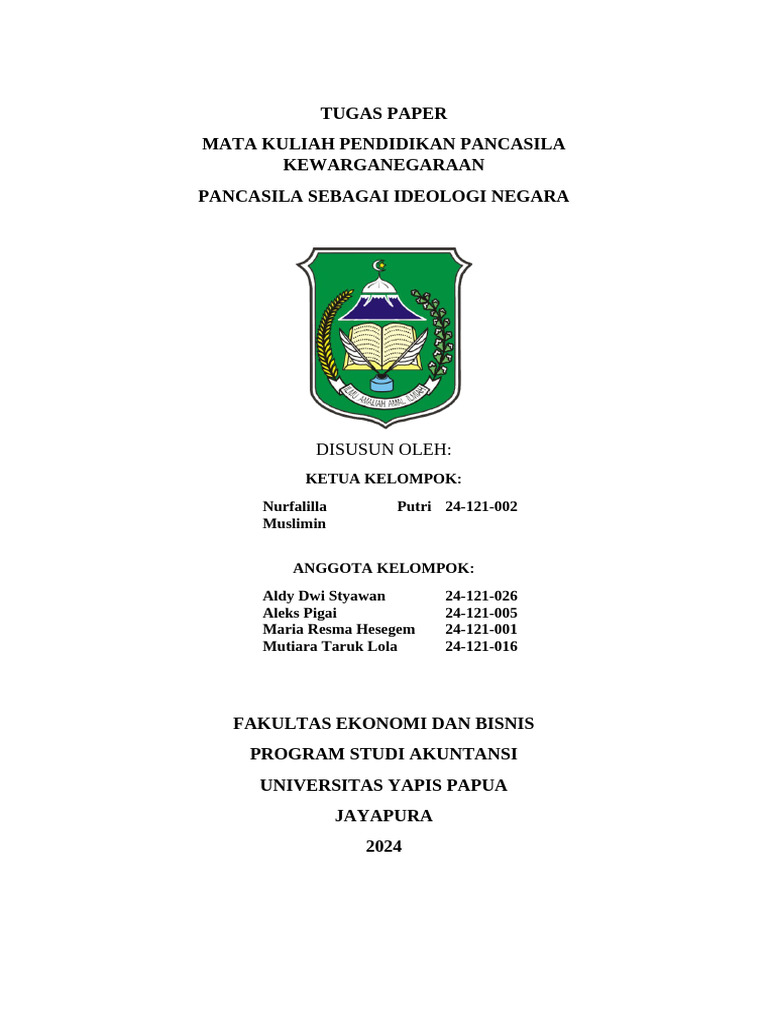 TUGAS PAPER PANCASILA SEBAGAI IDEOLOGI BANGSA Kelompok2 Final | PDF