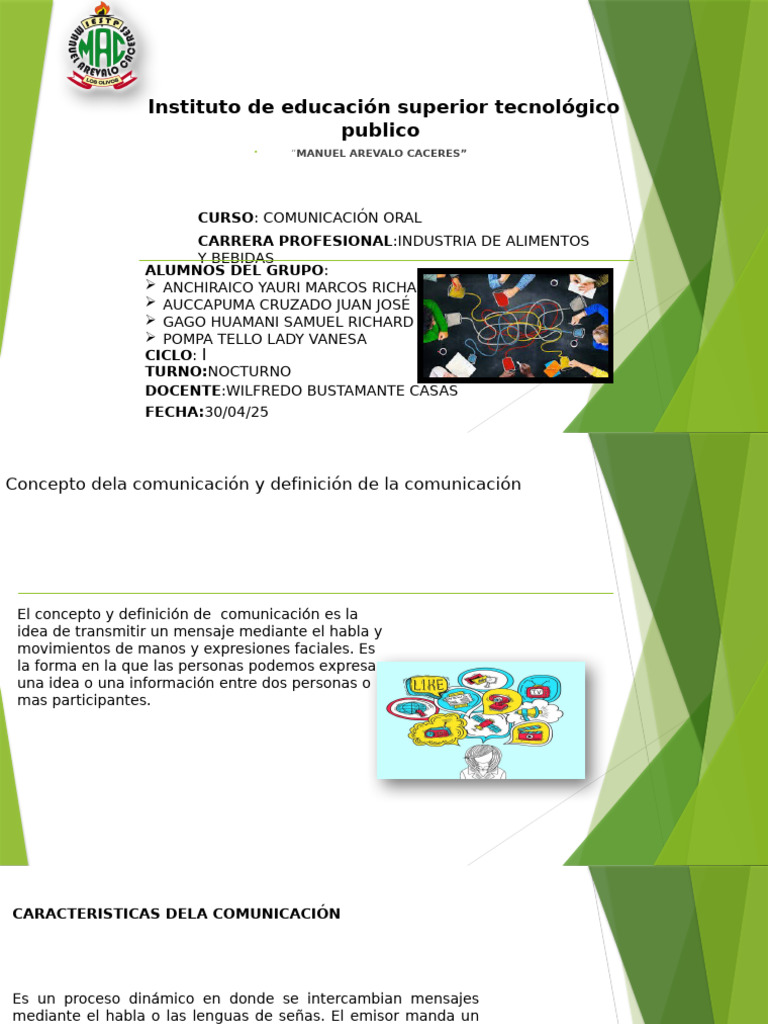 PPT_COMUNICACION_ORAL__TRABAJO_GRUPAL_pptx[1] | PDF | Comunicación | Comunicación humana