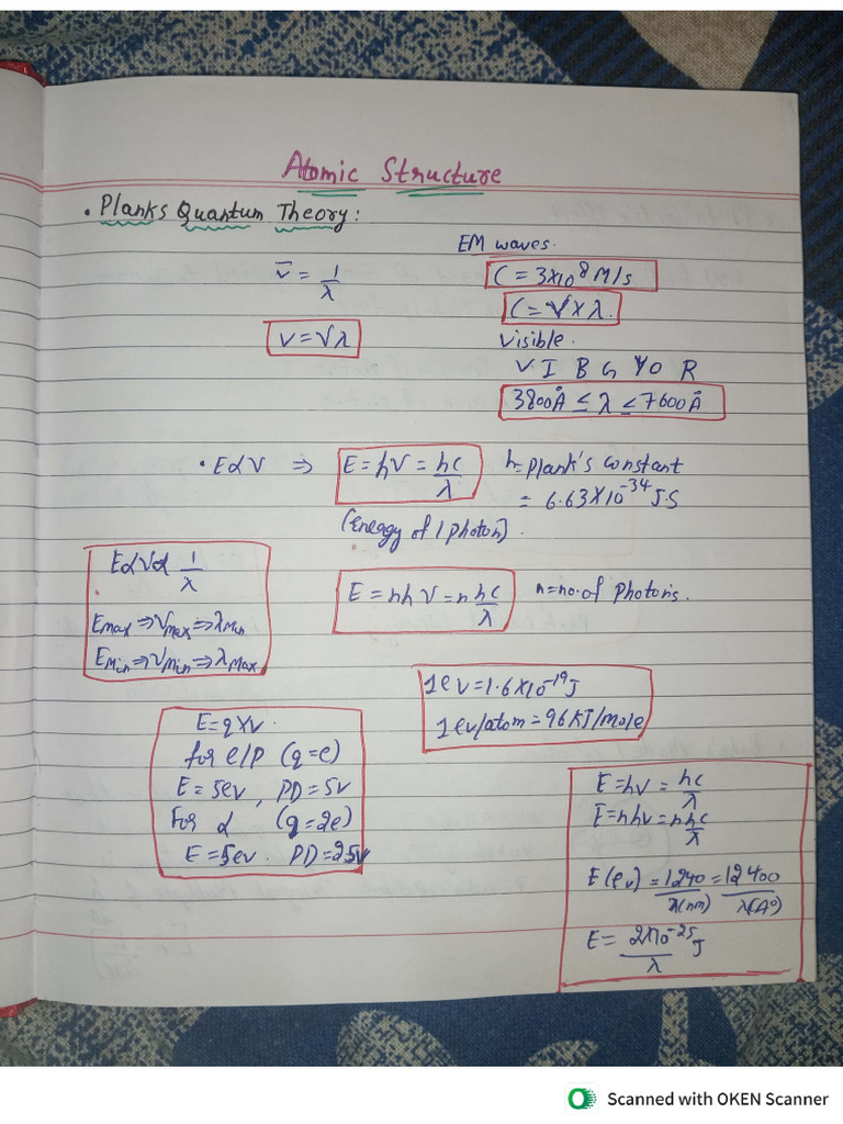 Atomic Structure Notes | PDF