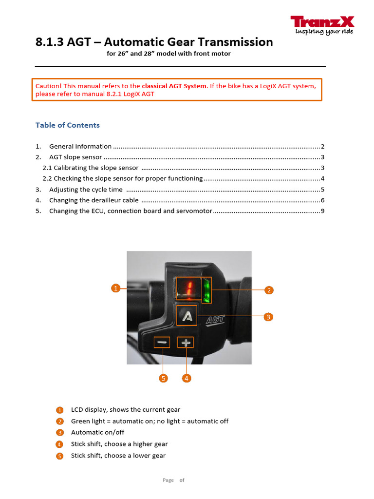 AGT Manual for 26” and 28” Models | PDF | Manual Transmission ...