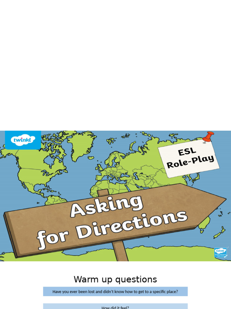 ESL Role Play: Asking for Directions | PDF | Vehicles | Train
