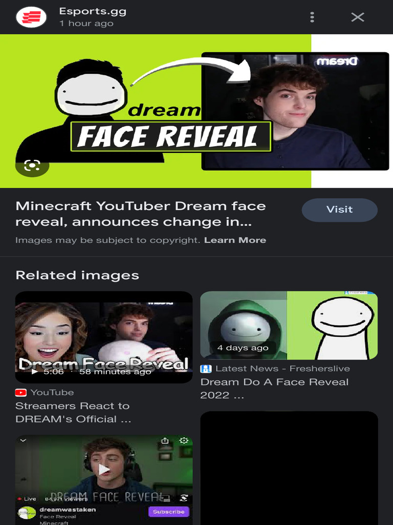 Dream's Face Reveal Announcement | PDF
