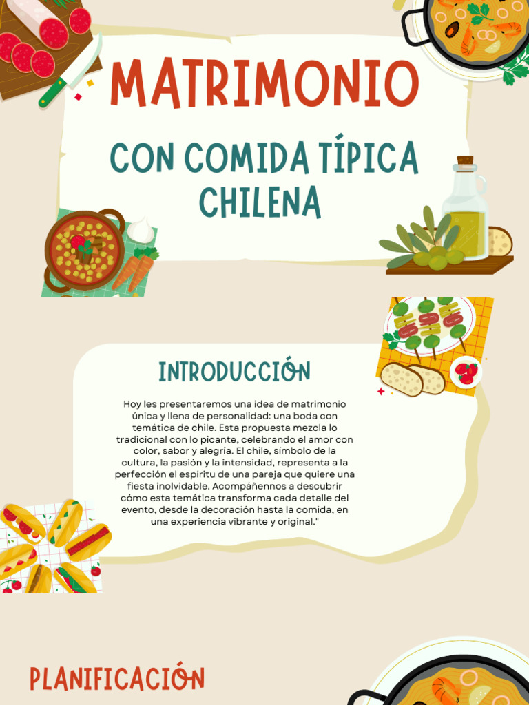 Presentación Comida Tradicional Española Ilustrado Colorido | PDF