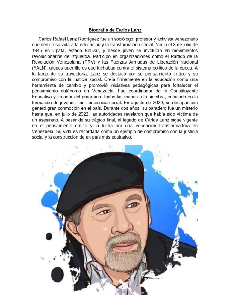 Biografía de Carlos Lanz | PDF