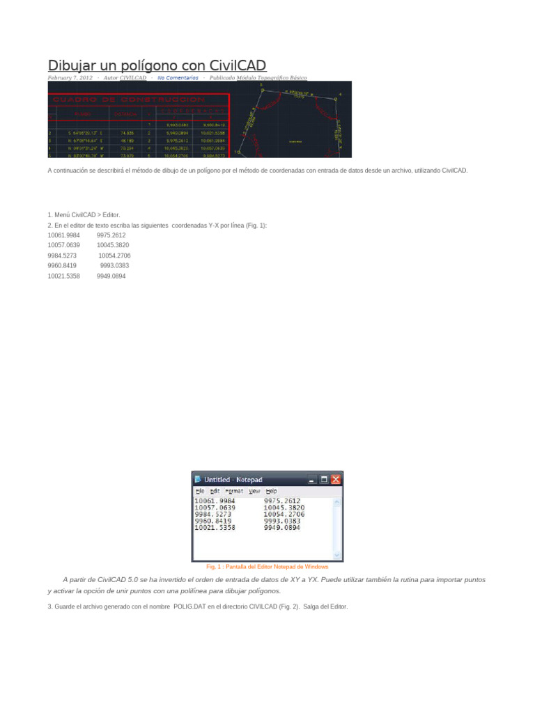 Dibujar Un Poligono Con Civilcad | PDF