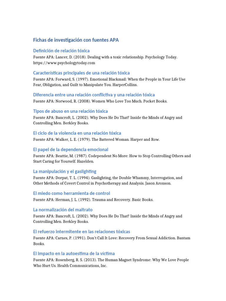 Fichas Con Fuentes Apa | PDF | Psicología Social | Sicología