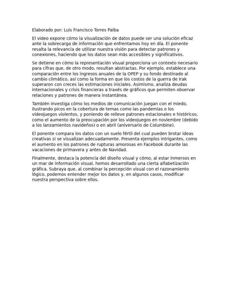 Resumen de David McCandless | PDF