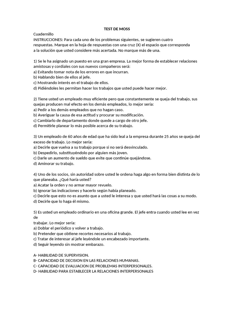 Test de Moss | PDF