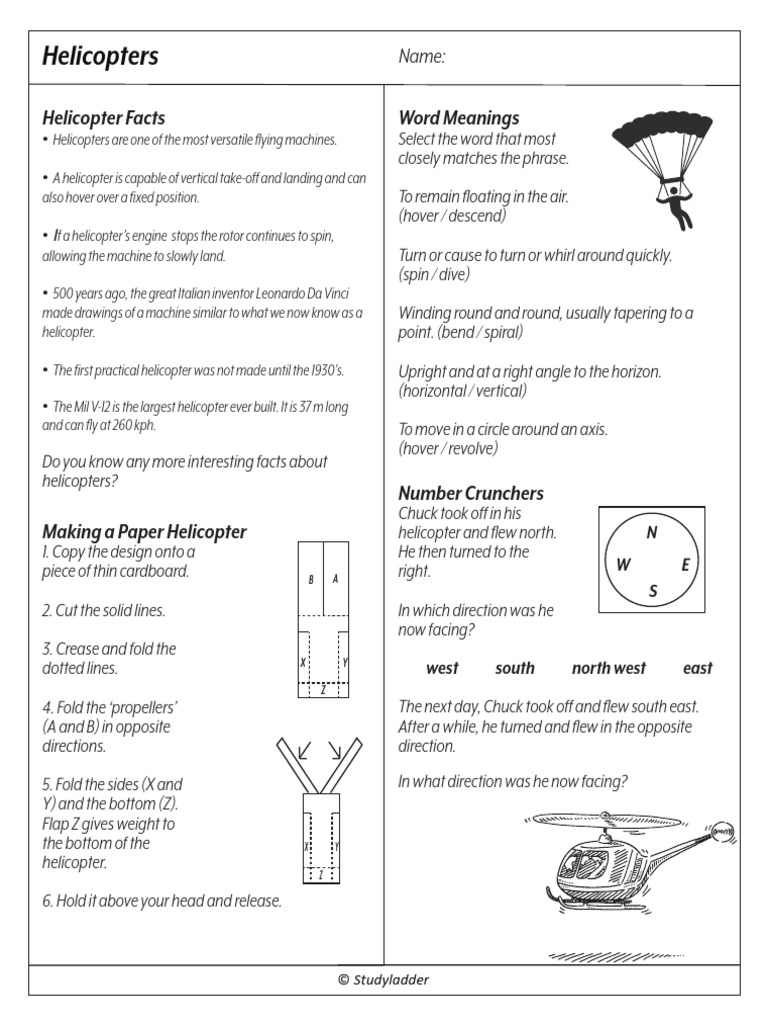 Studyladder - Helicopters | PDF | Helicopter | Aerospace Engineering