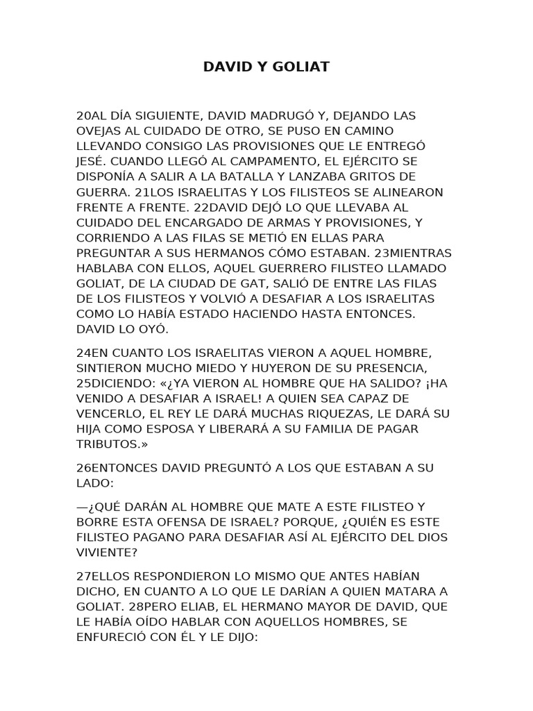 DAVID Y GOLIAT | PDF | David | Saulo