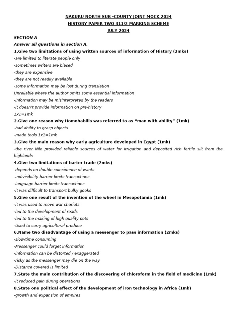 History Government Pp2 Ms | PDF | League Of Nations
