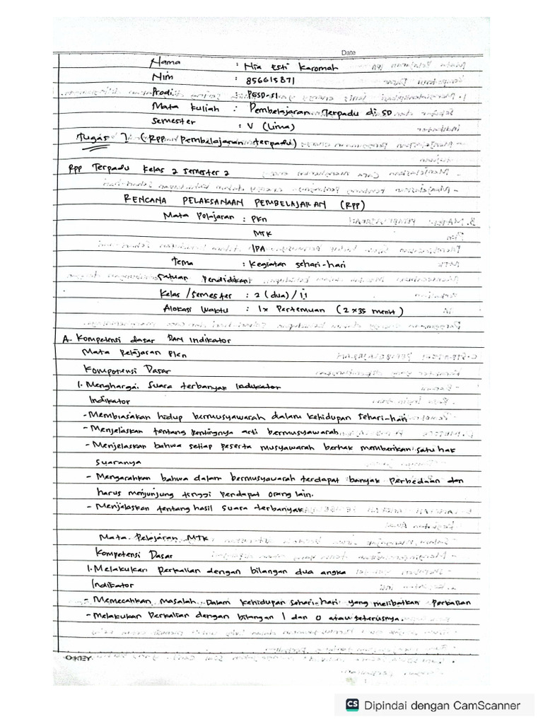 Tugas 1 pembelajaran terpadu di SD nia esti | PDF