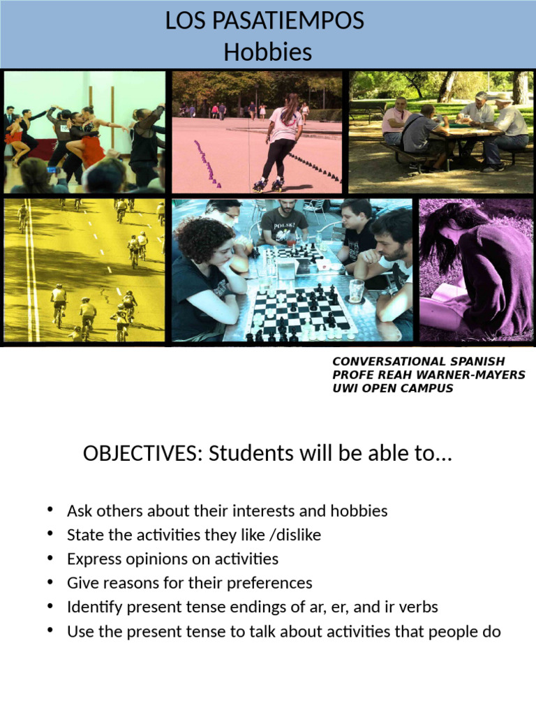 Class 4 Los Pasatiempos y Actividades | PDF