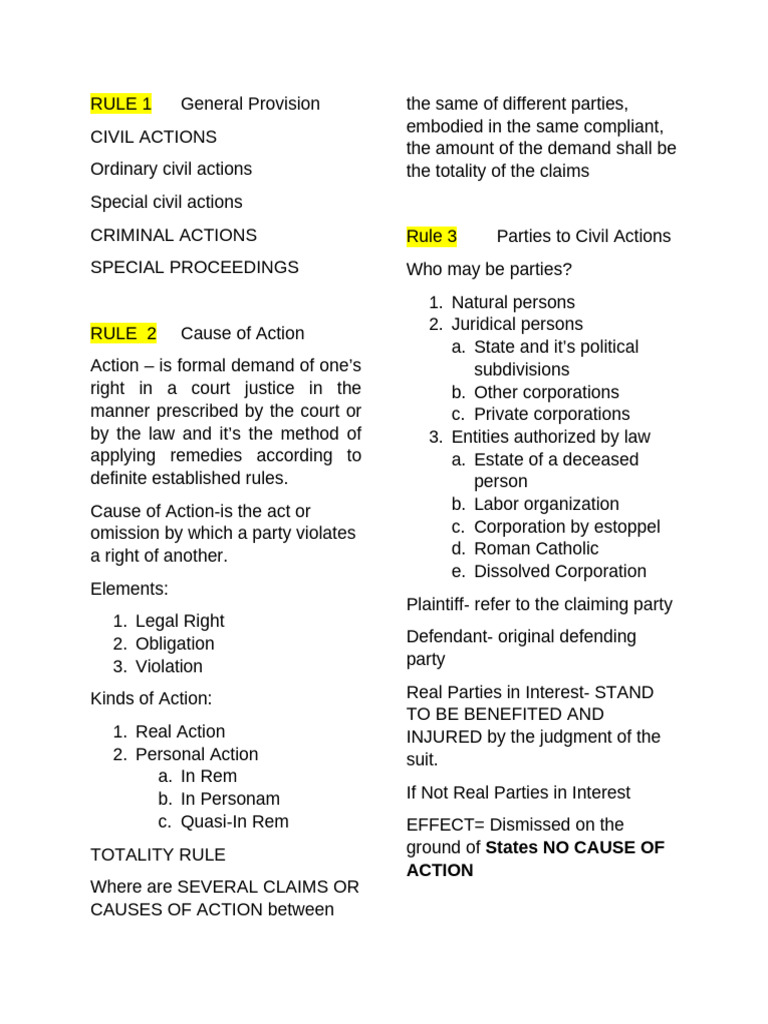 Reviewer Civ Pro | PDF