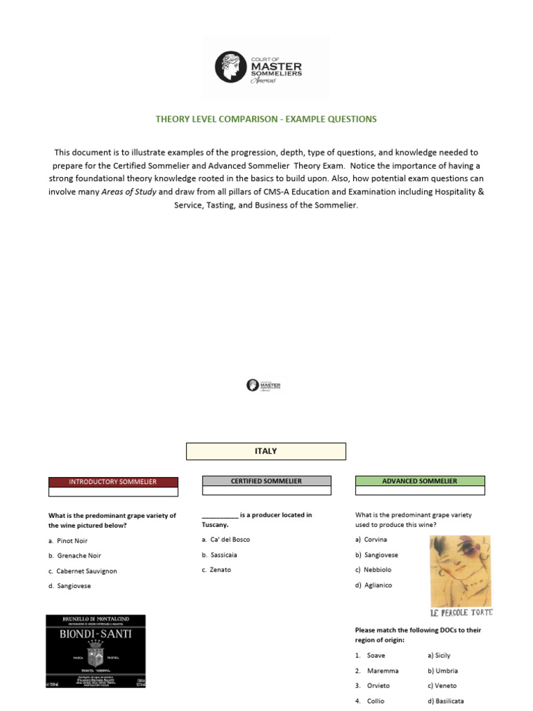 Advanced Sommelier Exam Insights | PDF | Wine | Fermented Drinks