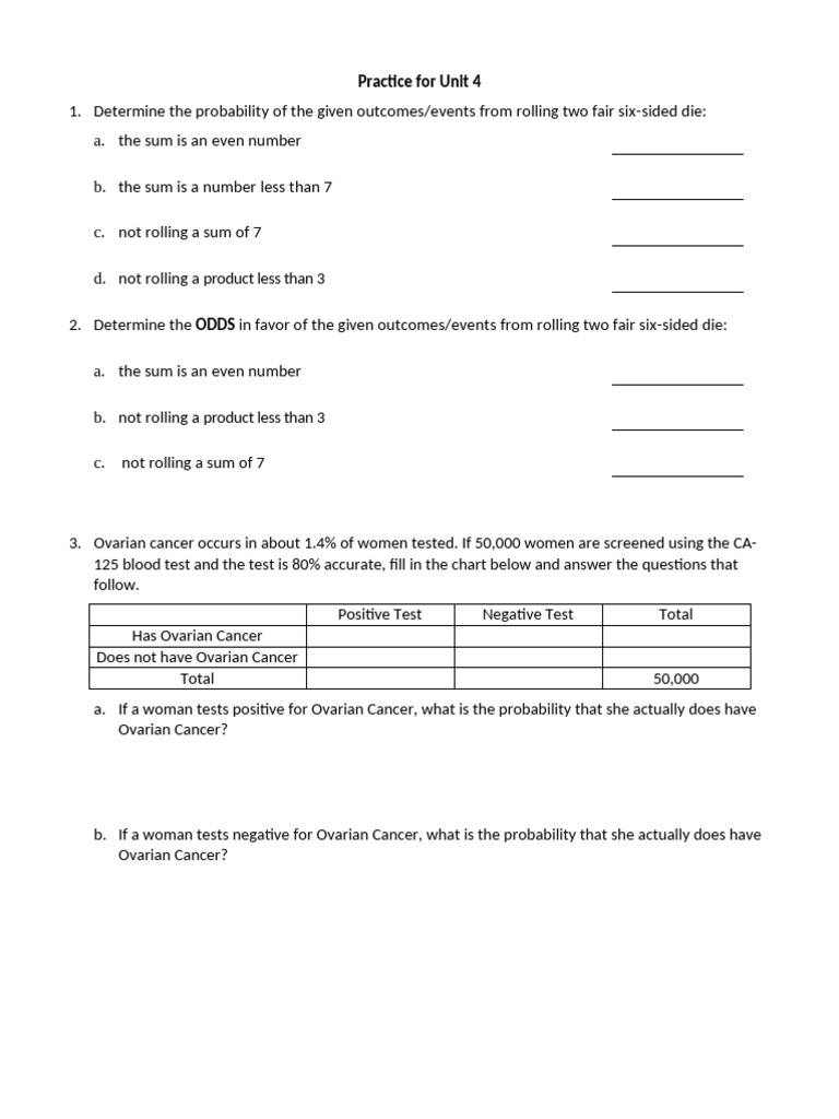 Unit 4 Practice FA19 | PDF | Sampling (Statistics)