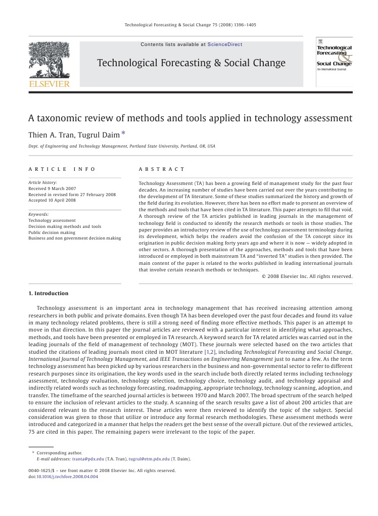 2008 - Review of Methods in Technology Assessment | PDF | Decision ...