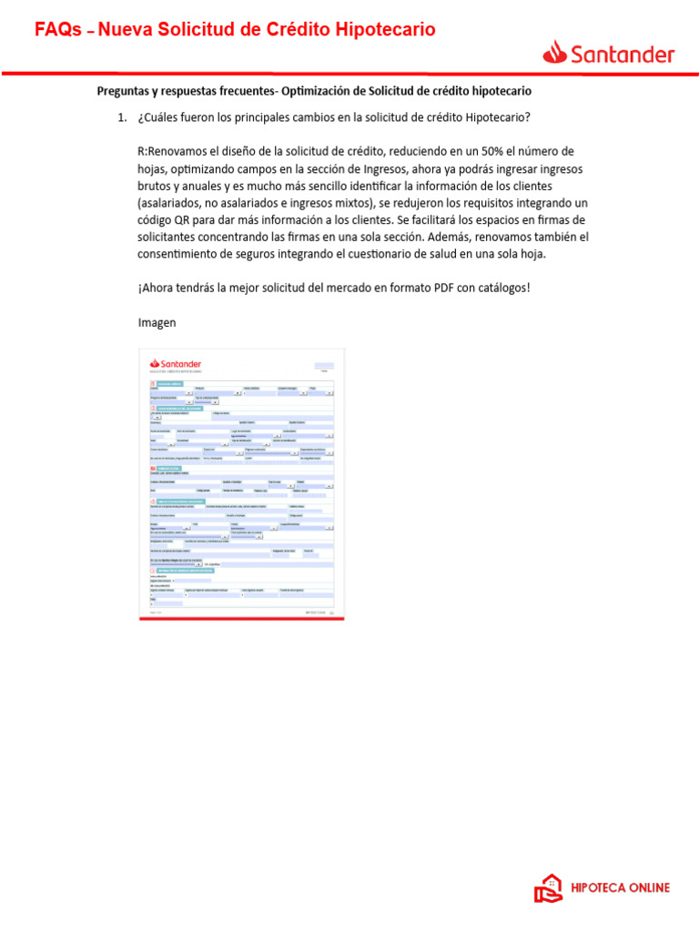 FAQs Solicitud de Credito Hipotecario | PDF | Hipotecas