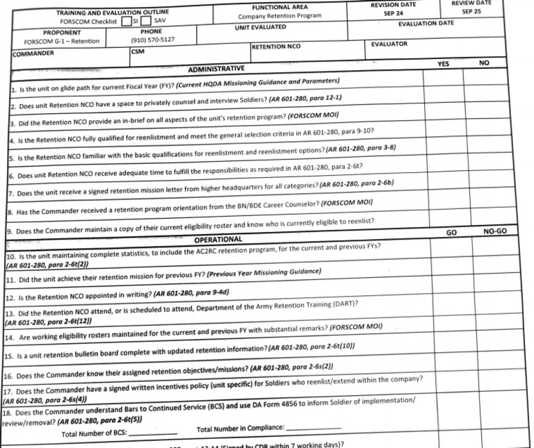 Retention Program Checklist | PDF