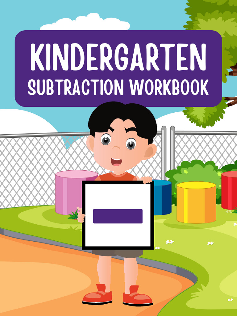 Kindergarten Subtraction Math Worksheet in Colourful Illustrative Style ...