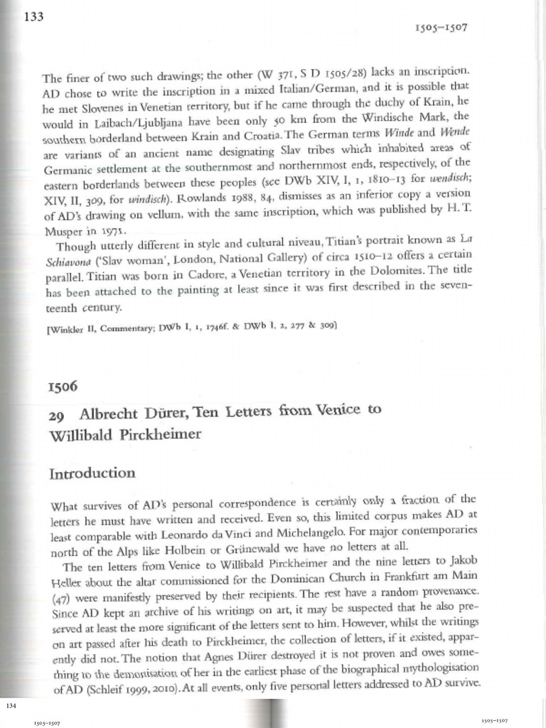 Albrecht Durer Letters From Venice 1505-1506 | PDF