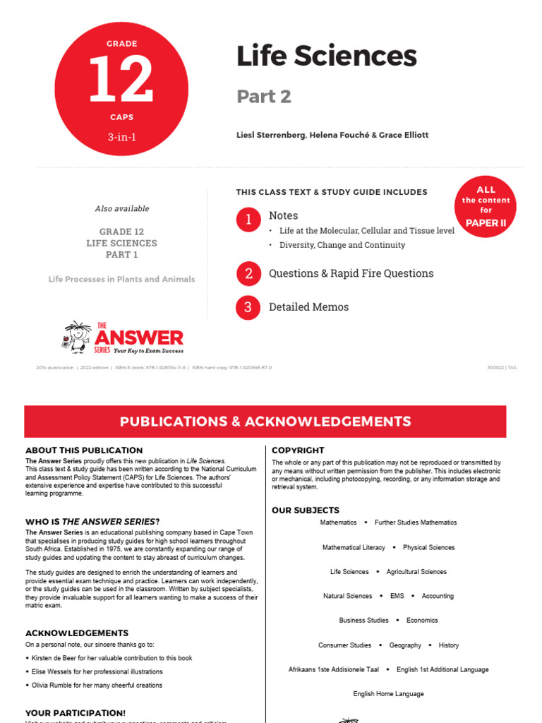 Life Science Part 2 - The Answer Series Book-1 | PDF | Experiment | Accuracy And Precision