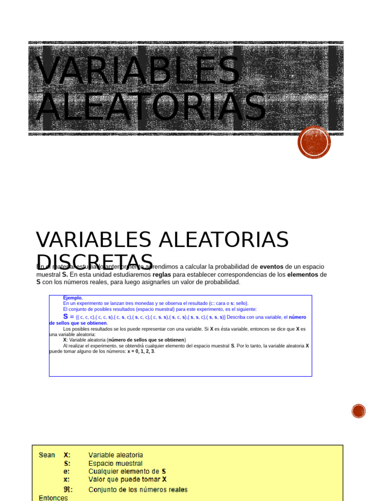 1 Estadística - Variables Aleatorias | PDF | Variable aleatoria | Teoría de probabilidad