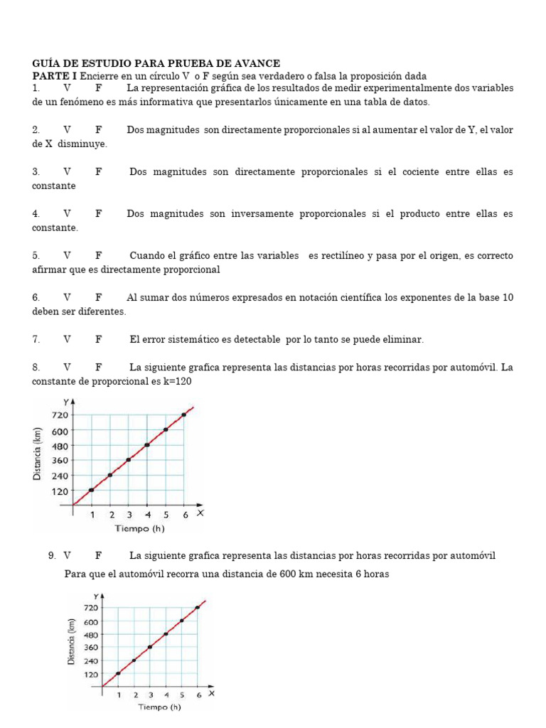 Guia de Estudio Avance 1° Año P1 2025 | PDF | Masa | Matemáticas