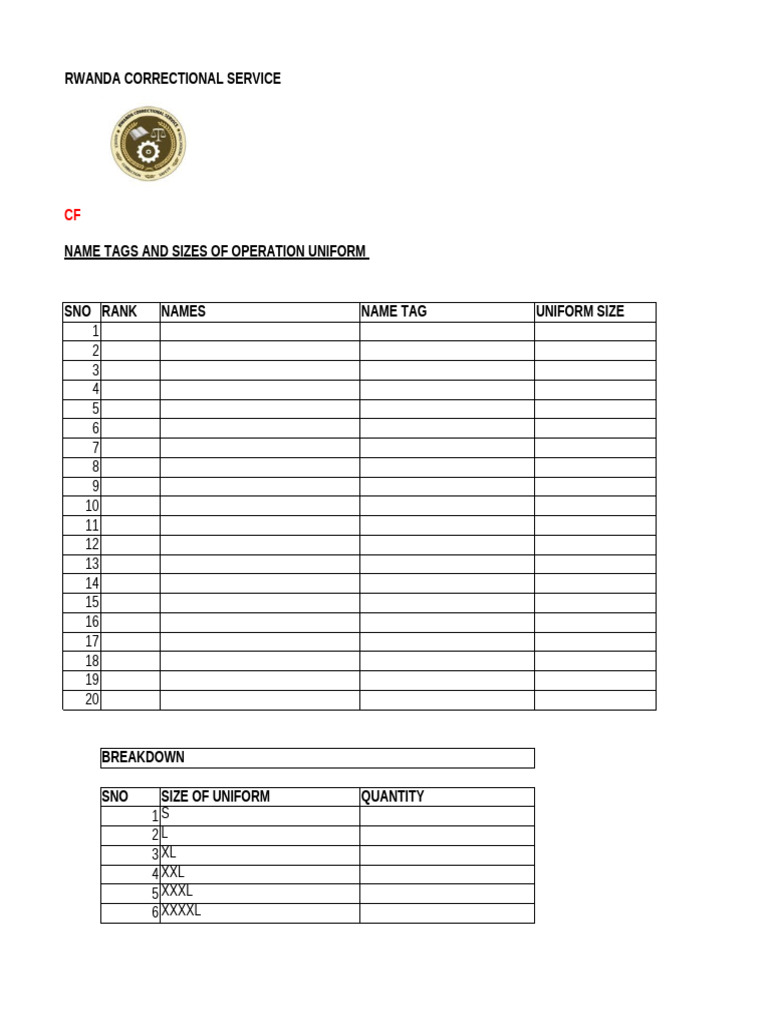 Operation Uniform Nametags | PDF