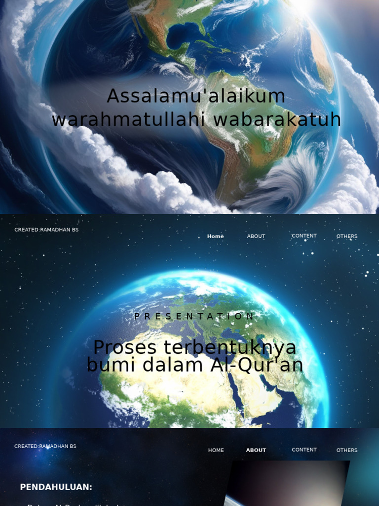 ppt. presentasi proses penciptaan bumi dalam alquran | PDF