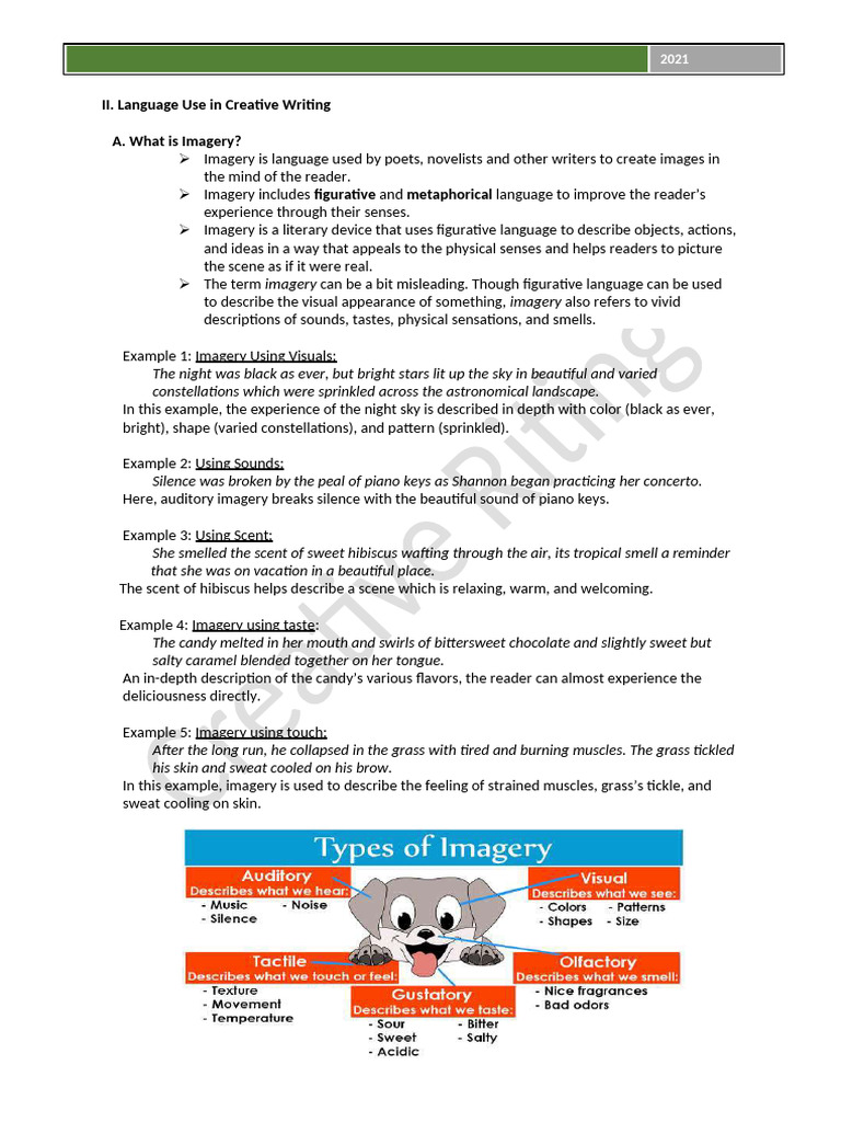 Understanding Imagery in Creative Writing | PDF | Poetry | Metaphor