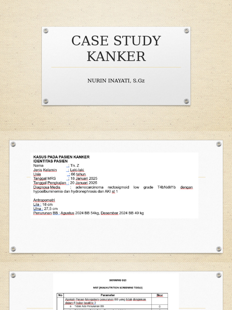 Nurin Inayati, S.GZ - Case Study Kanker | PDF