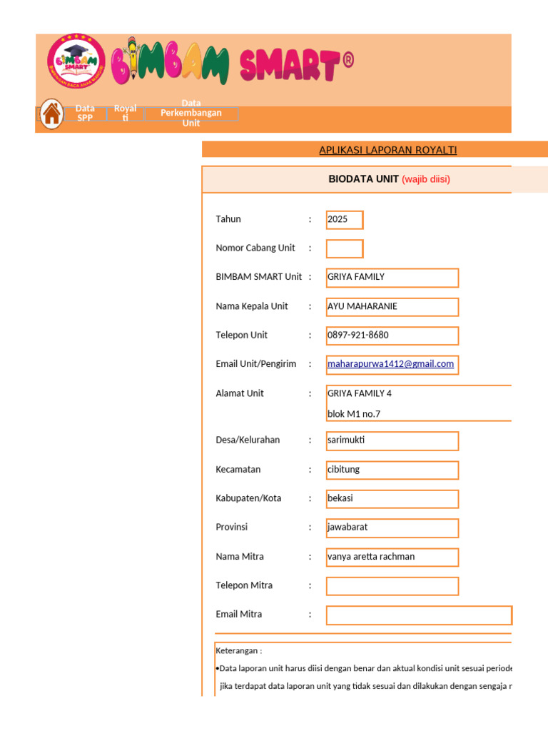 Laporan Royalti Bimbam Smart 2025 | PDF