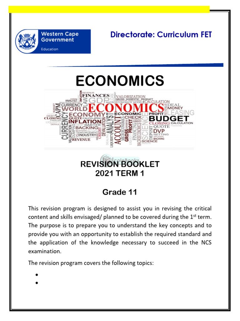 Economics Grade 11 Revision Term 1 2021 1 | PDF | Gross Domestic ...