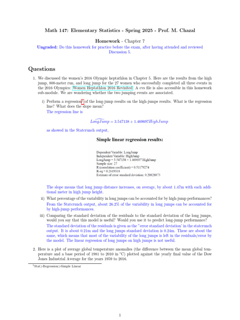 Homework Ungraded Solutions | PDF | Errors And Residuals | Regression Analysis